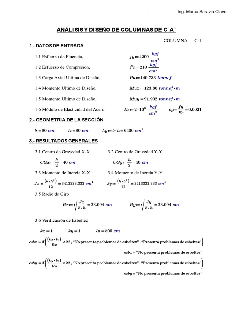 Diseño Columna Sección Rectangular de Concreto Armado | PDF ...