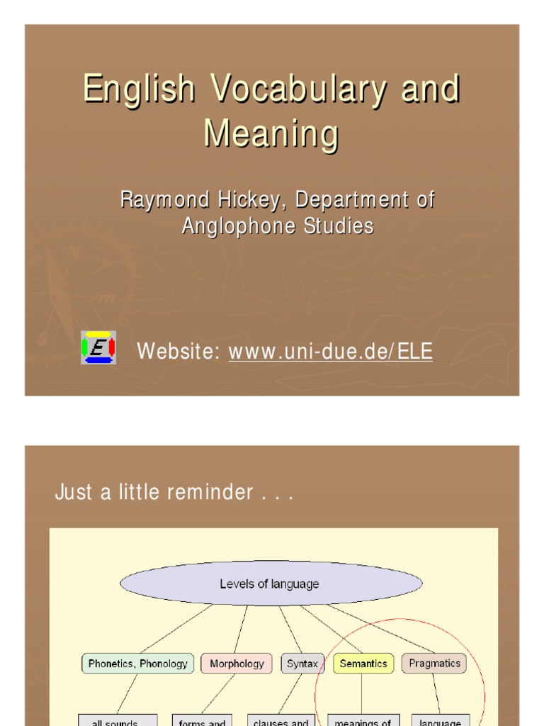 English Vocabulary and Meaning (Introduction) | Download Free PDF ...