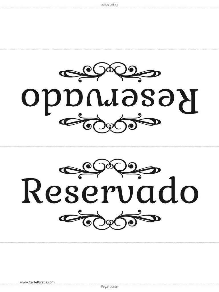 Cartel Reservado para Mesas | PDF