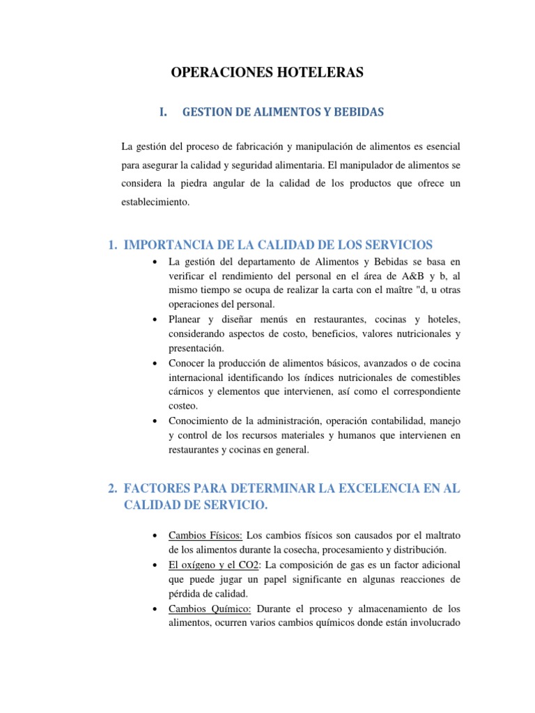 Operaciones Hoteleras | PDF | Hotel | Calidad (comercial)