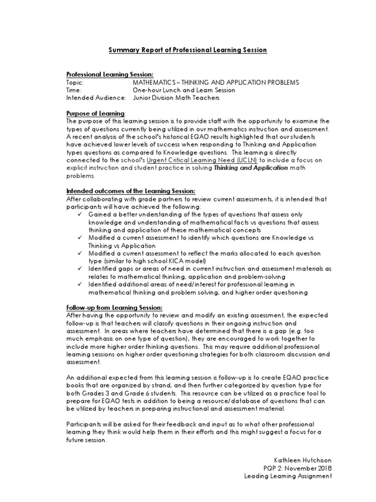 Leading Learning Summary Report | PDF | Educational Assessment | Learning