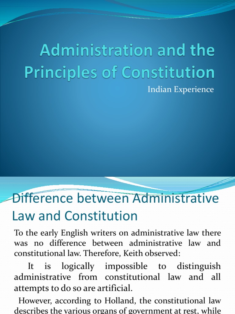 Administration & Principles of Constitution | PDF | Constitution ...