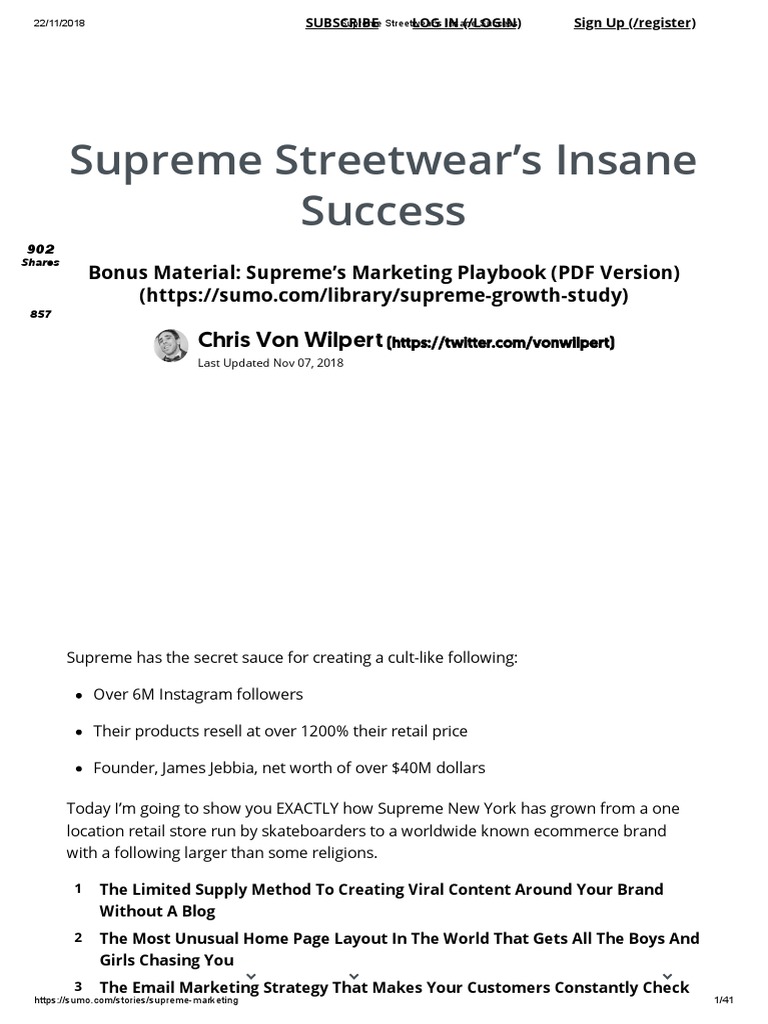 Supreme Streetwear Marketing Secrets | PDF | Brand | Business Economics