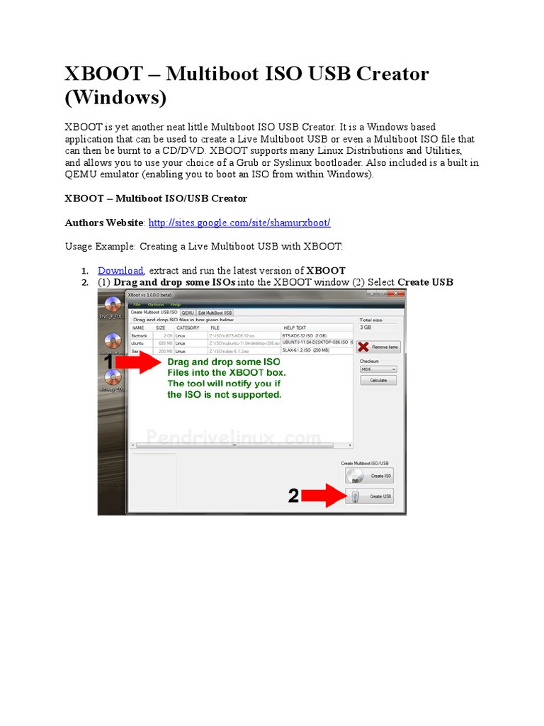 XBOOT - Multiboot ISO USB Creator (Windows) | PDF