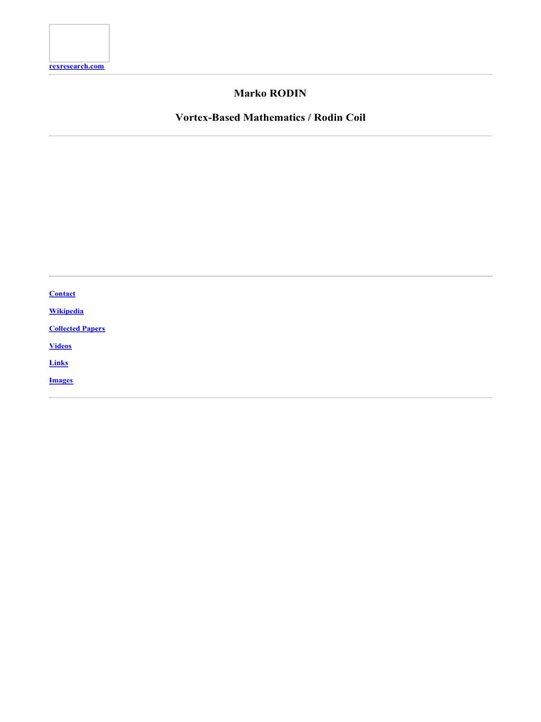 Marko Rodin and Vortex Mathematics | PDF | Magnetic Field | Magnetism