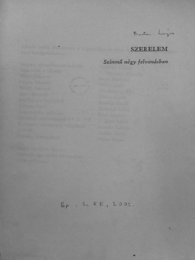 Bartha Lajos - Szerelem | PDF