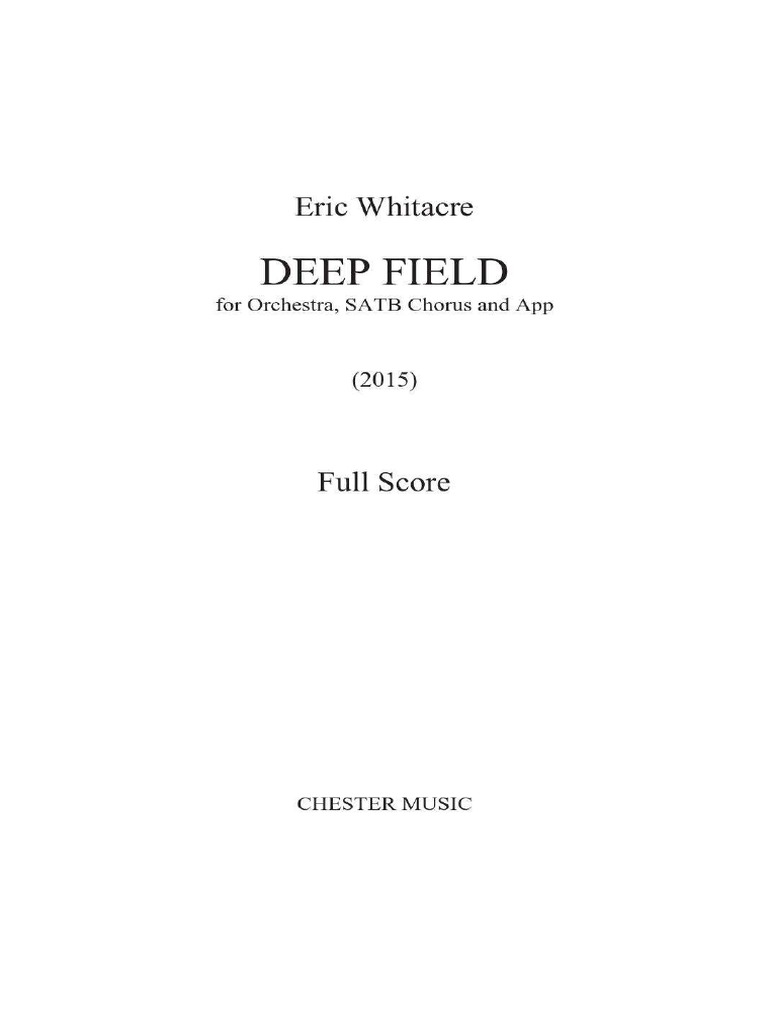 Deep Field - Eric Whitacre | PDF