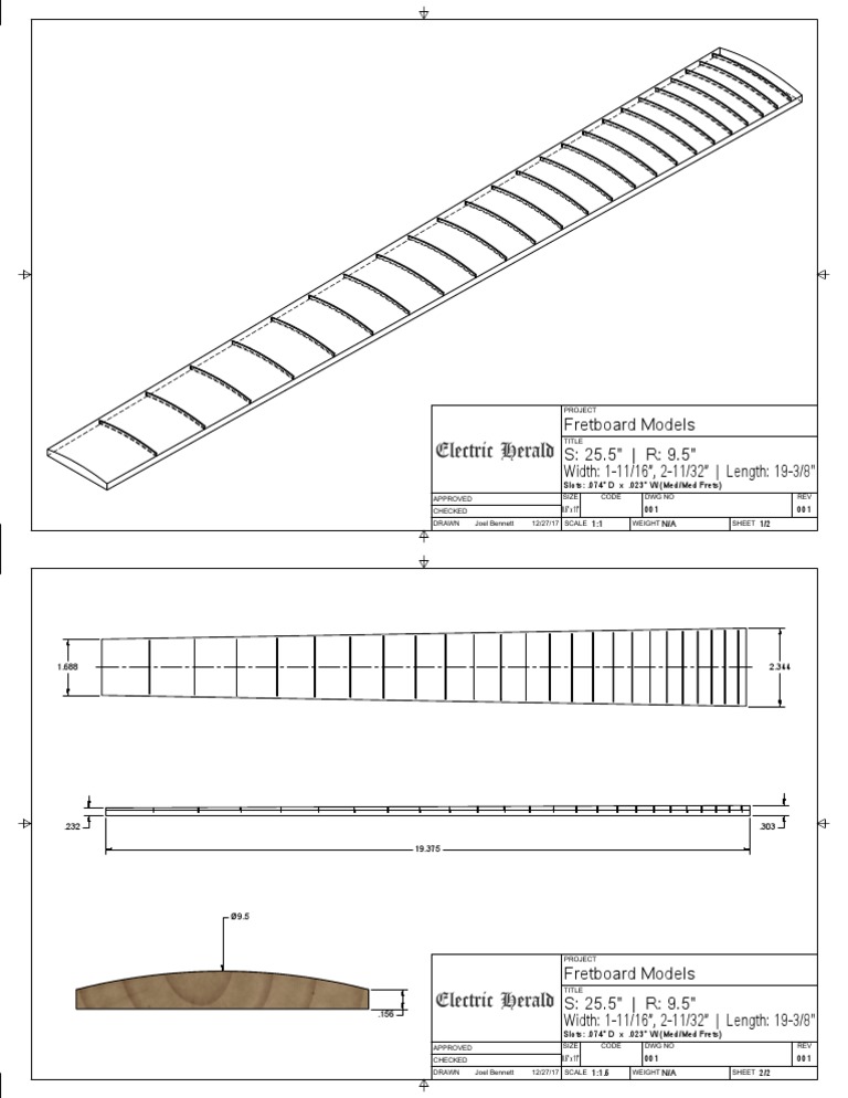 Fretboard 25.522 Drawing | PDF