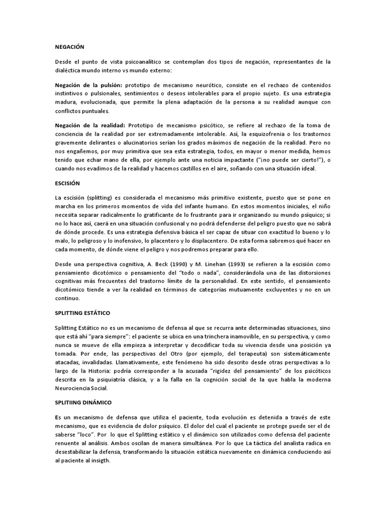 Algunos Mecanismos de Defensa Primitivos | Descargar gratis PDF ...