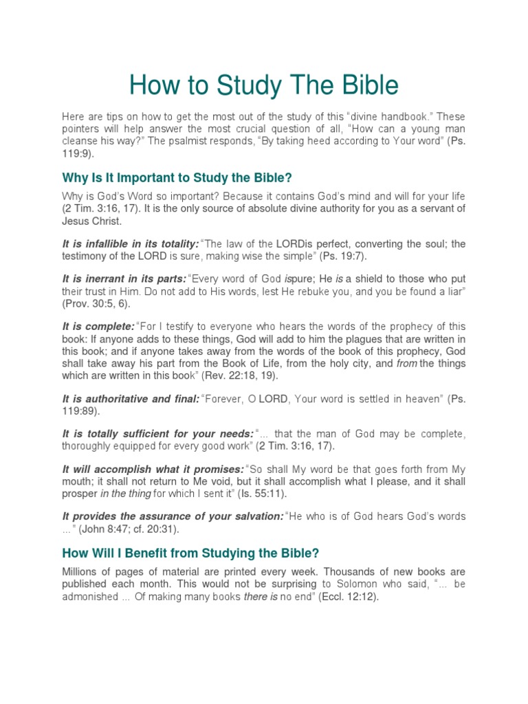 How To Study The Bible | PDF | Bible Study (Christian) | Bible