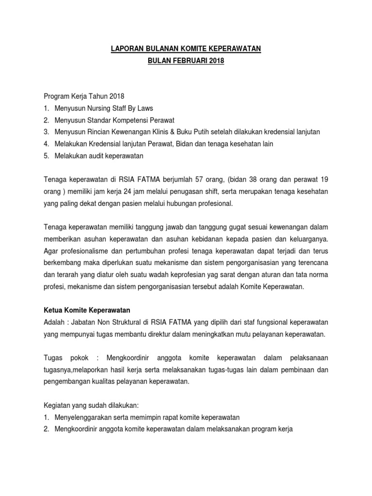 Contoh Laporan Kerja Komite | PDF