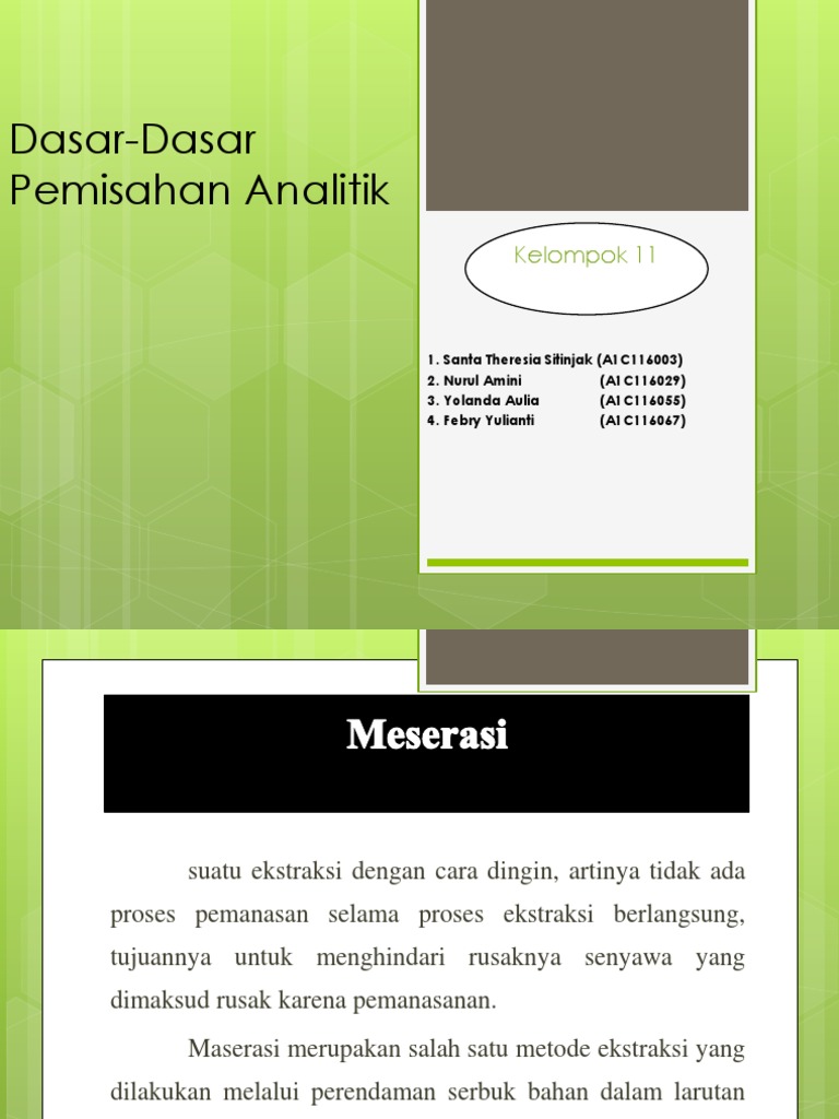Metode Meserasi Dan Sokletasi Tugas 2 | PDF | Pengembangan Diri