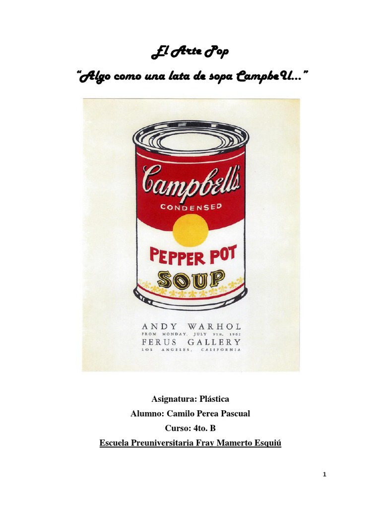 El Arte Pop Trabajo | PDF | Andy Warhol | Agitación