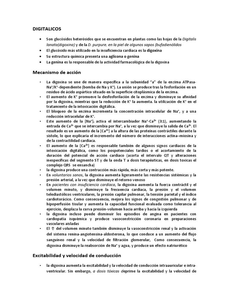 Digitalicos | PDF | Sistema cardiovascular | Especialidades Medicas