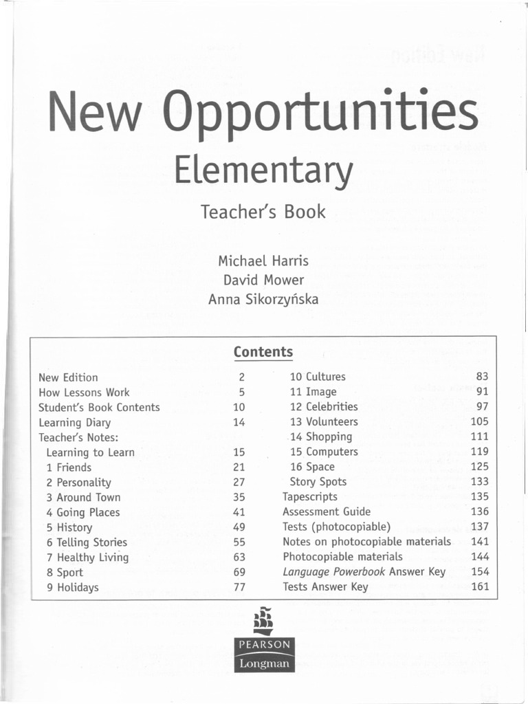 New Opportunities Elementary - Teacher 39 S Boo | PDF