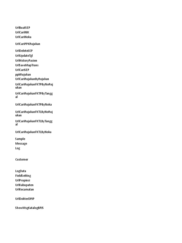 API BPJS Kesehatan: Endpoint SEP & Rujukan | PDF