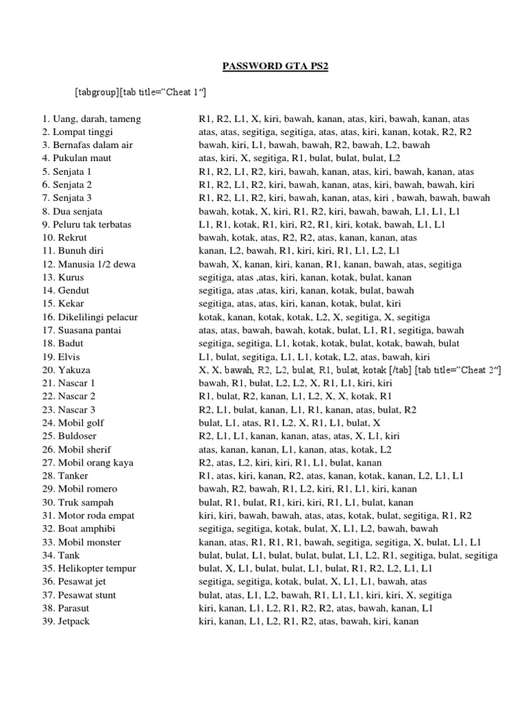 Password Gta Ps2 | PDF