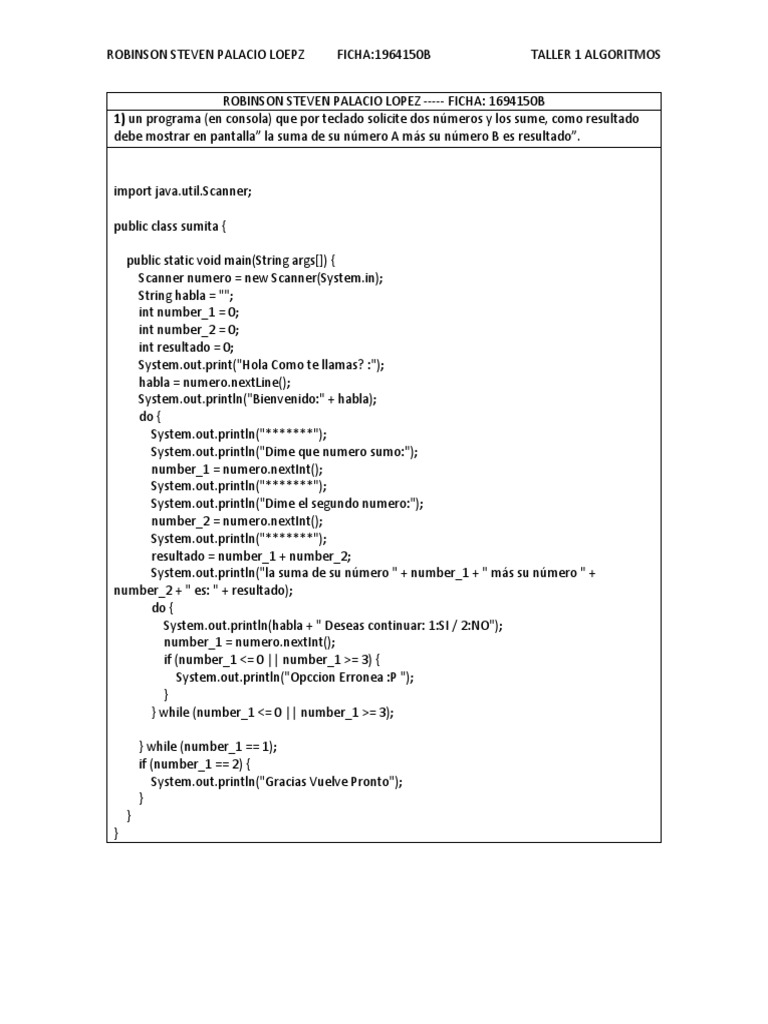 Taller Java | PDF | Triángulo | Java (lenguaje de programación)