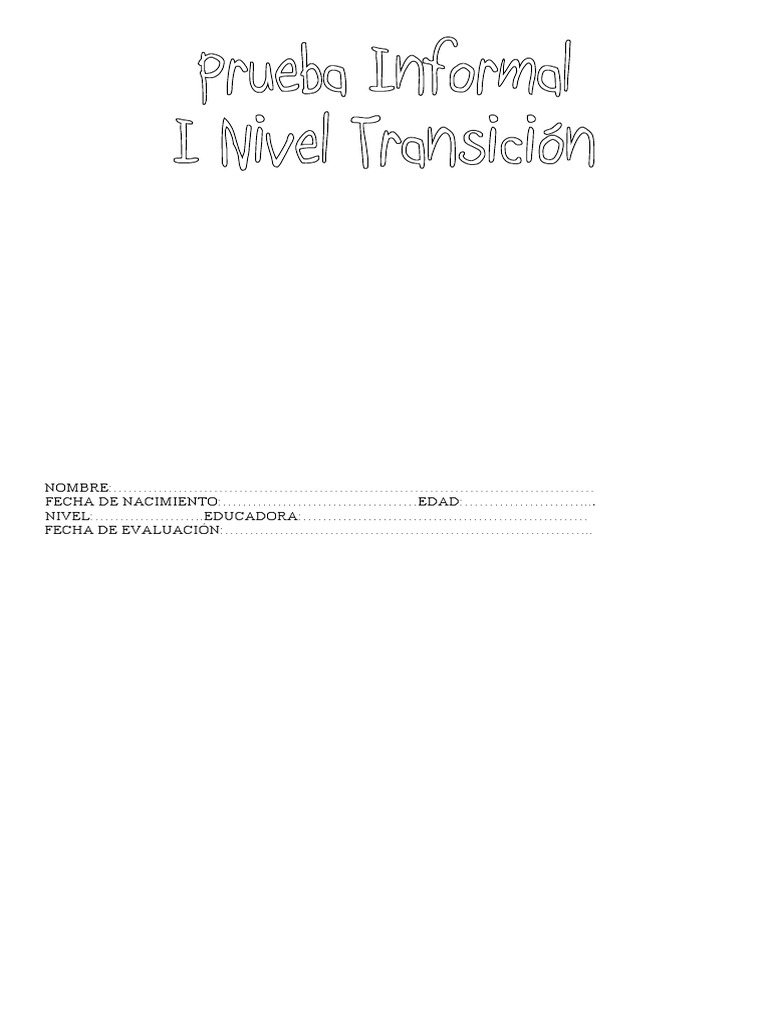 Prueba Final de Pre Kinder Progreso | PDF | Aprendizaje | Cognición