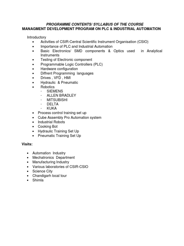 ProgramContents PLC | PDF