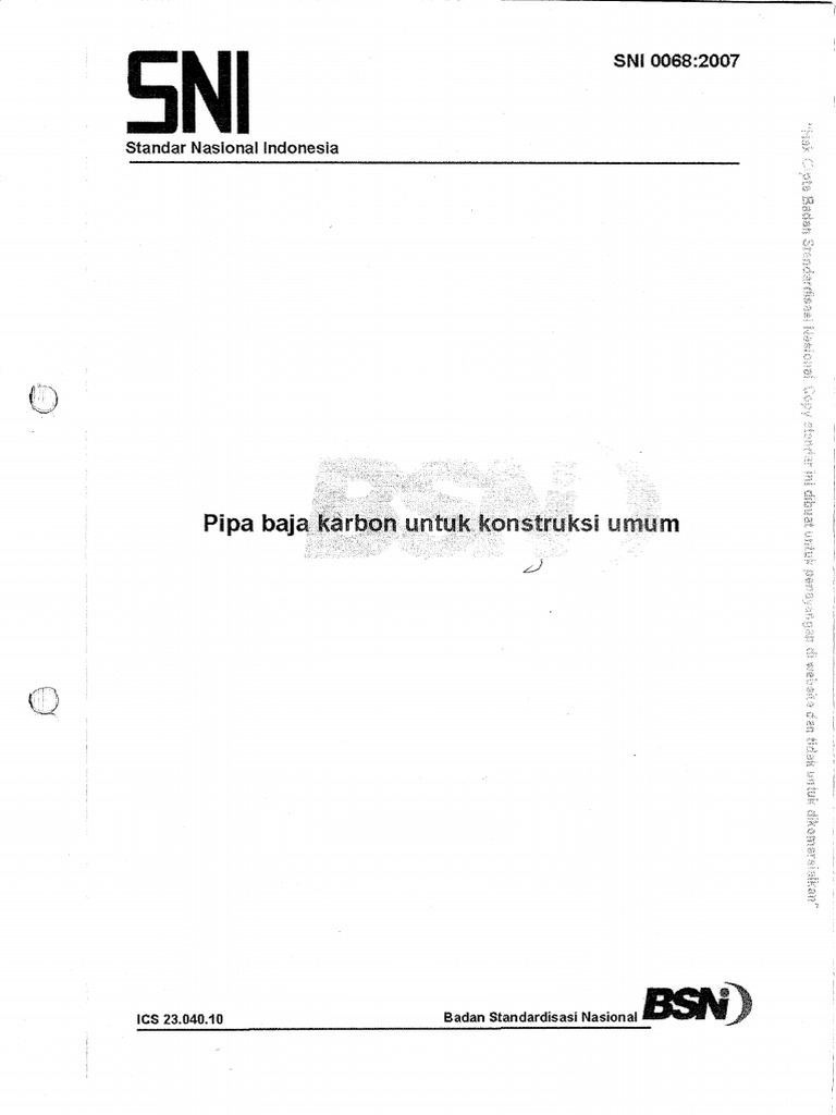 Sni 0068-2007 PDF | PDF