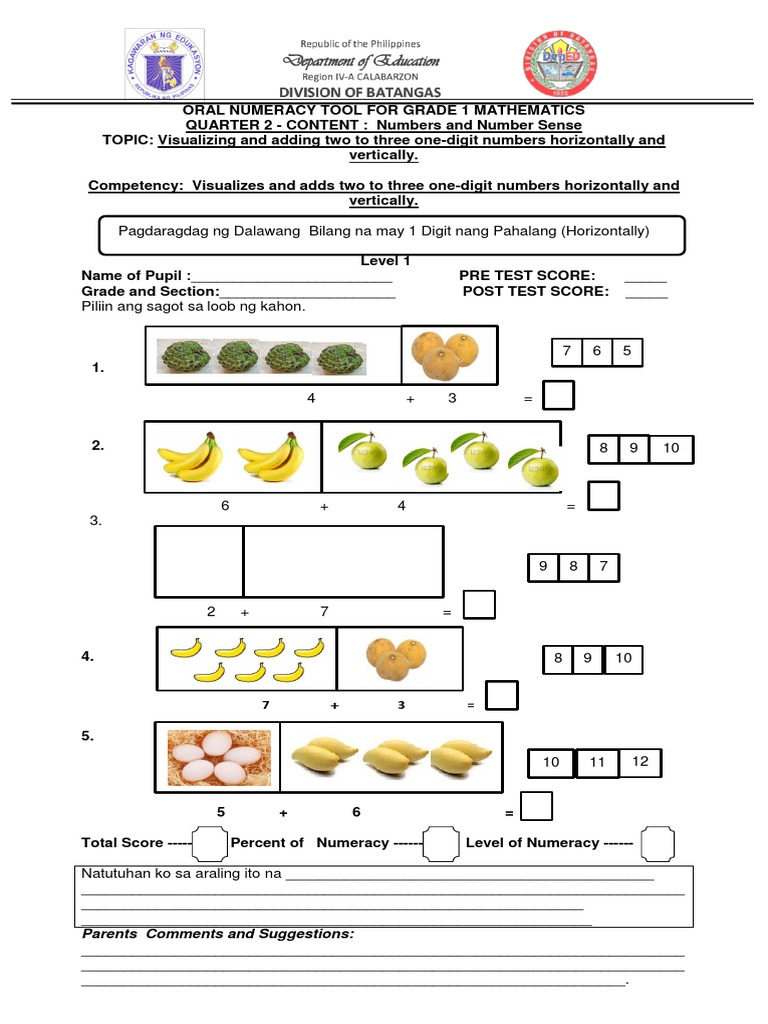21 Numeracy Tool Grade One | PDF | Cognition | Behavior Modification
