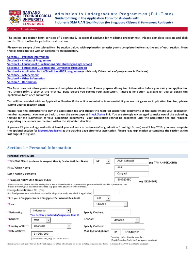 Admission To Undergraduate Programmes (Full-Time) | PDF | Advanced ...