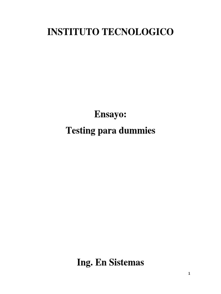 Testing para Dummies | PDF | Pruebas de software | Software