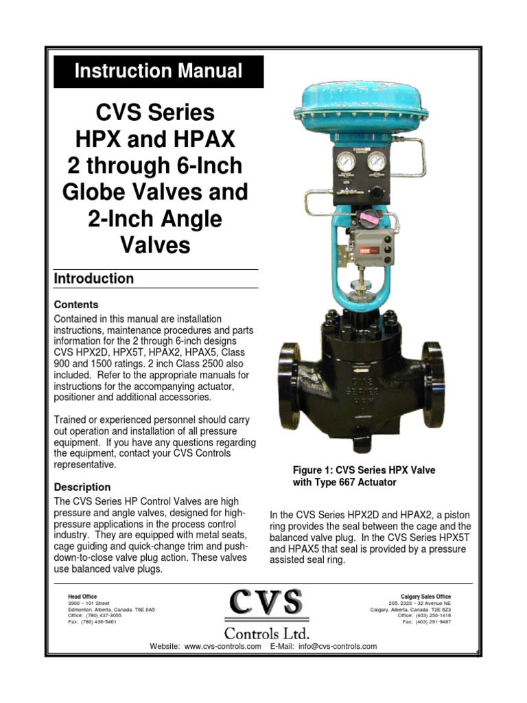 CVS Control Valve HP Fisher Style | PDF | Valve | Electrical Connector