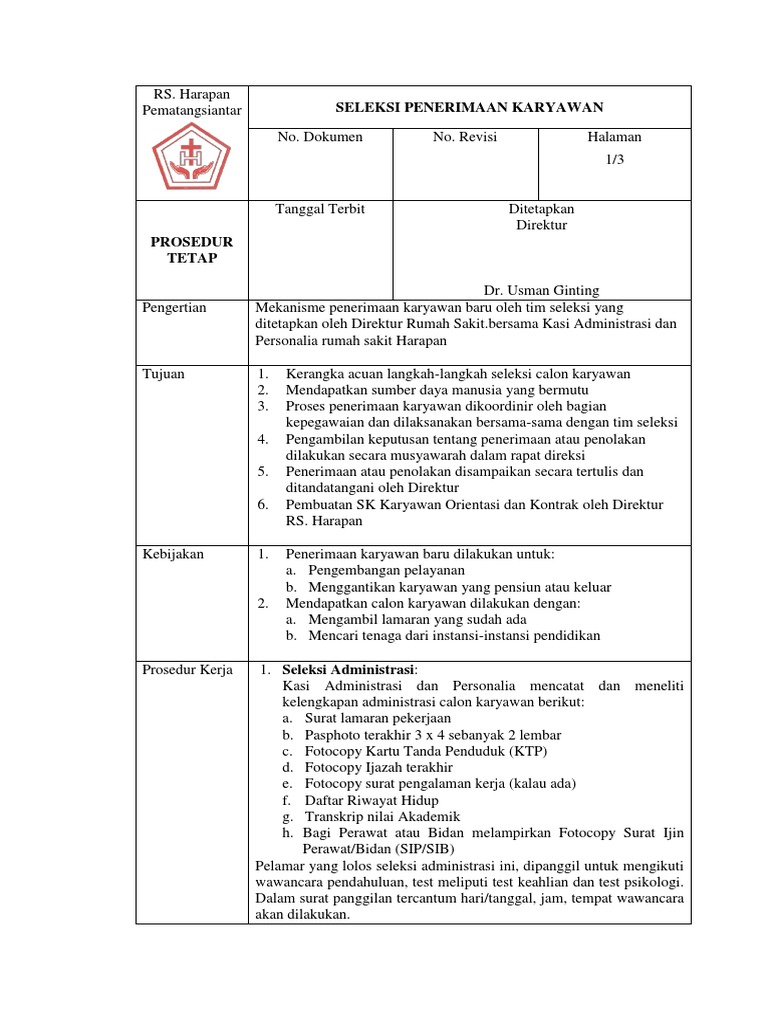 Sop Manajemen SDM | PDF