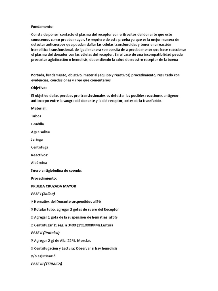 Pruebas Cruzadas | PDF | Anticuerpo | Transfusión de sangre