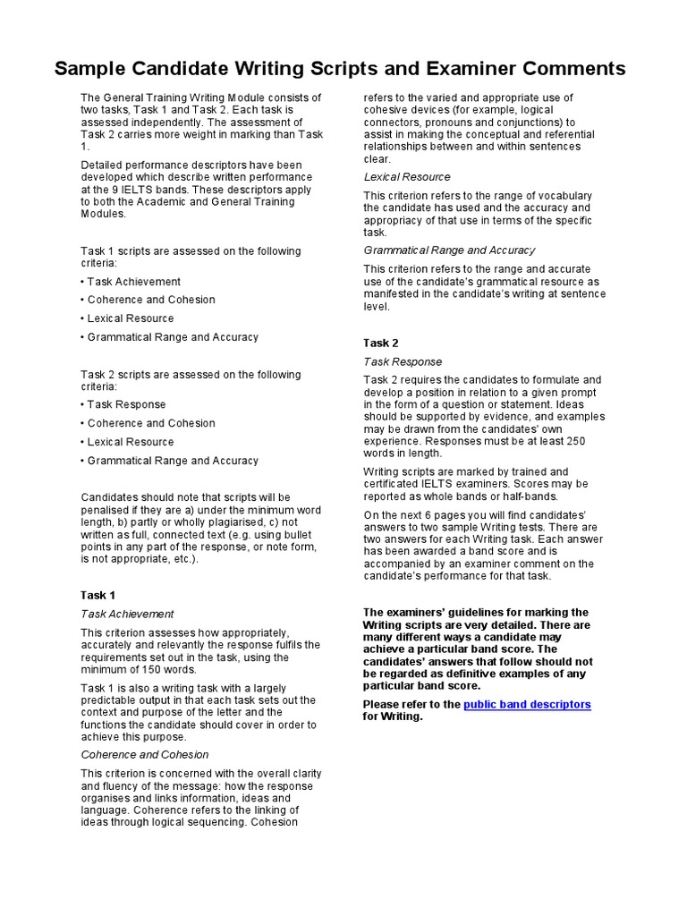 GT Writing Sample Scripts PDF | PDF | Question | International English ...