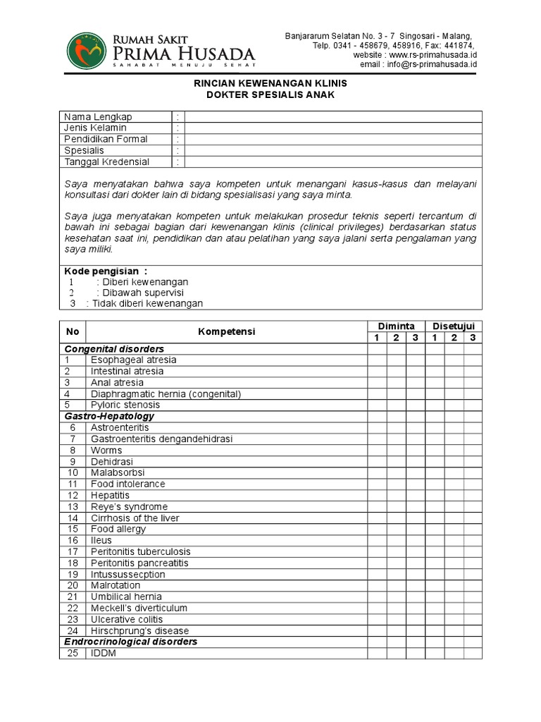 RKK Spesialis Anak | PDF