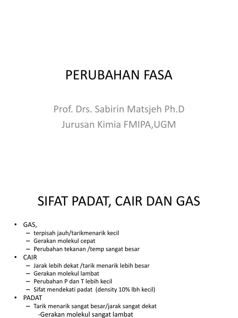 Karakteristik dan Energi Perubahan Fasa | PDF