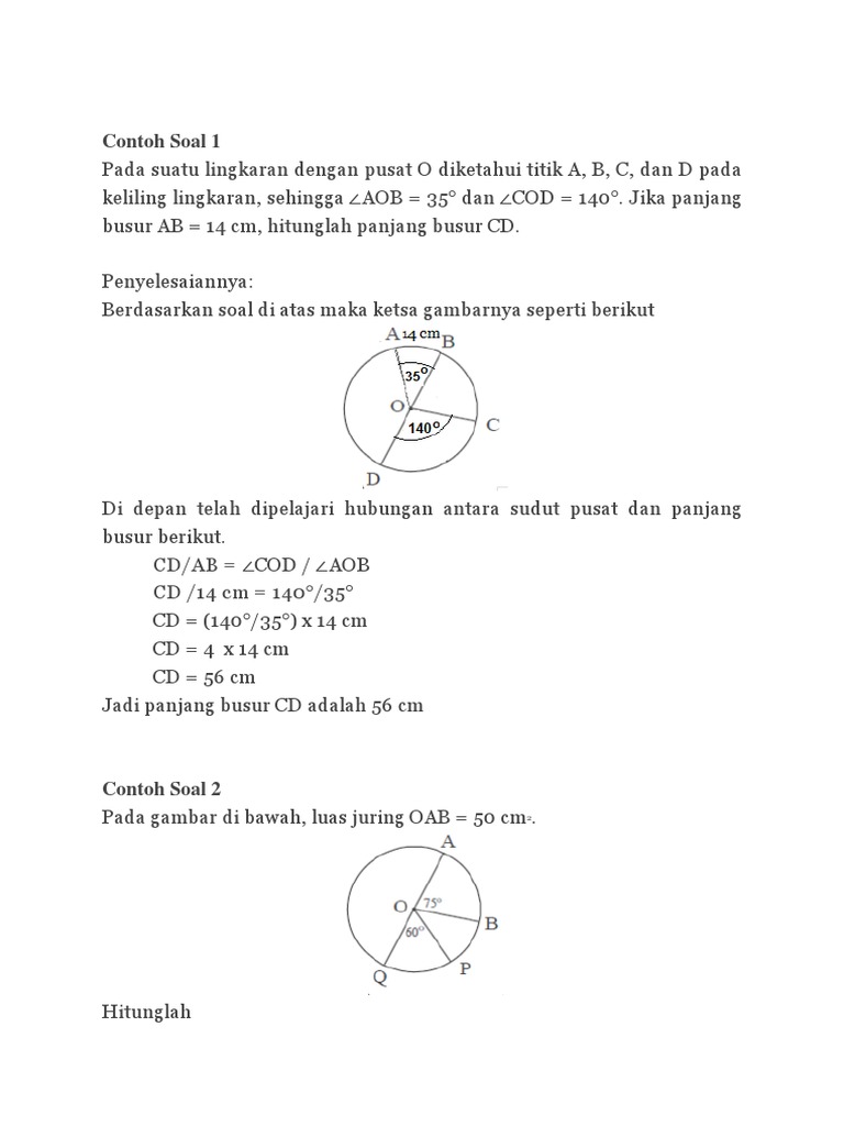 Contoh Soal Lingkaran | PDF | Metode & Bahan Ajar