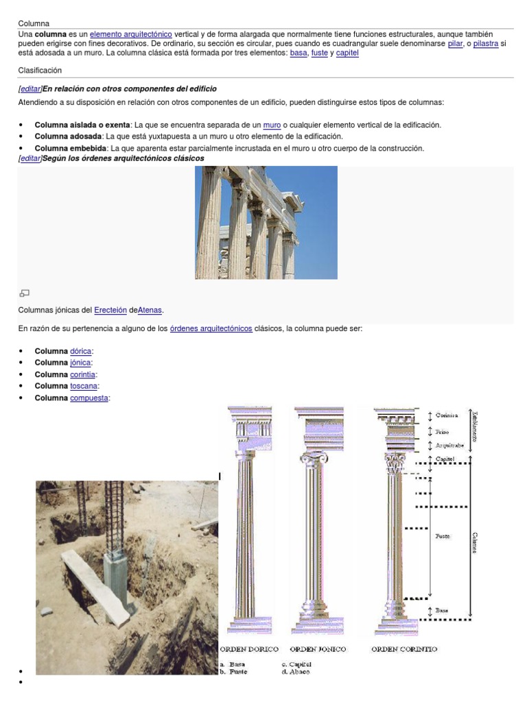 Guía de Columnas y Vigas Arquitectónicas | PDF | Columna | Albañilería