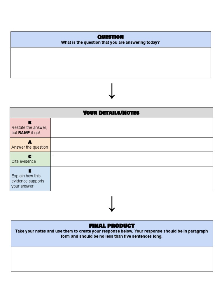 R.A.C.E. Graphic Organizer Template | PDF | Question | Epistemology