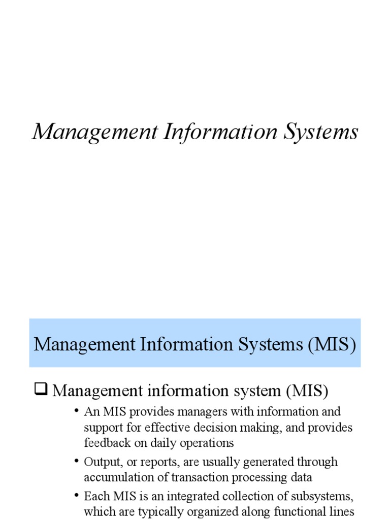 Mis Slides | PDF | Management Information System | Databases