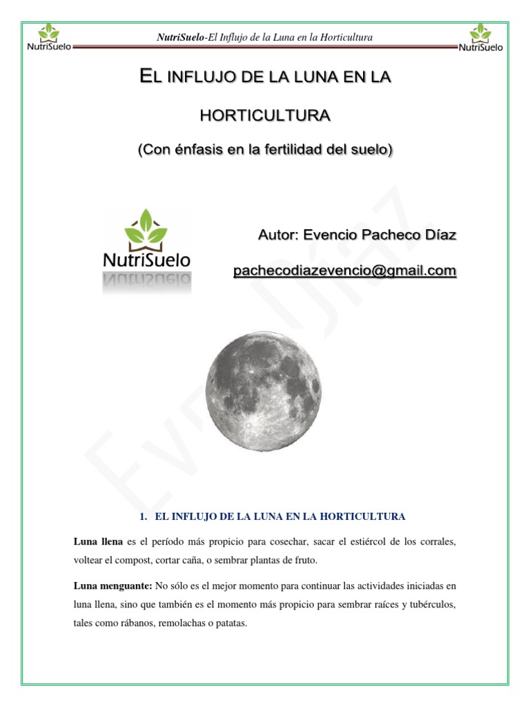 El Influjo de La Luna en La Horticultura | PDF | Cereales | Plantas