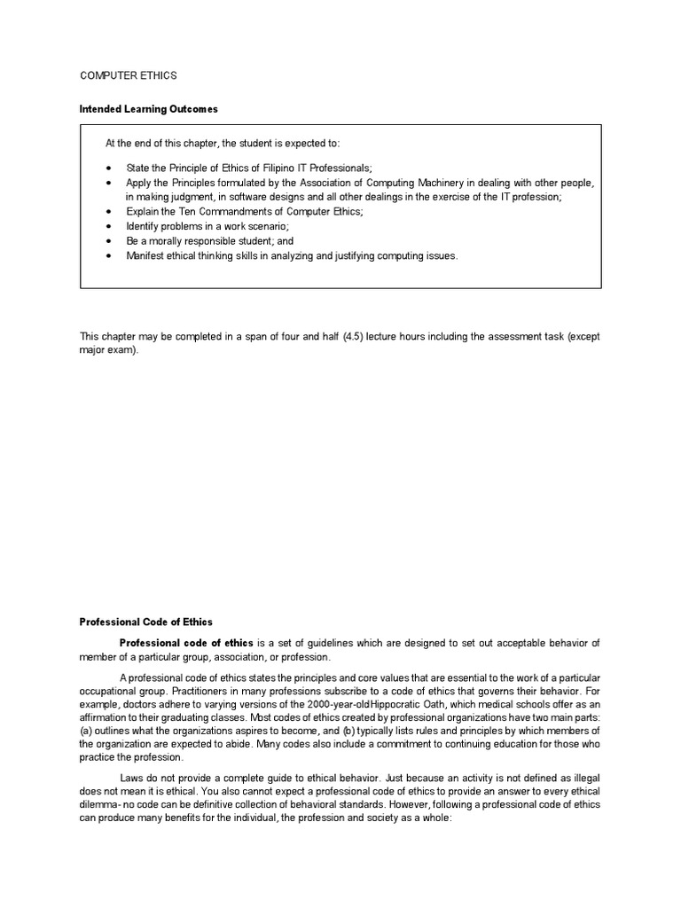 Chapter 2 - Computer Ethics | PDF | Confidentiality | Engineer