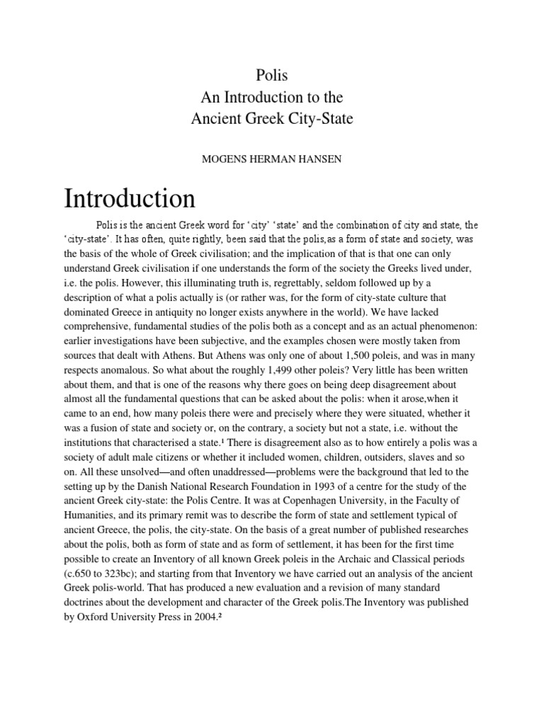 Understanding the Ancient Greek Polis | PDF | Ancient Greece