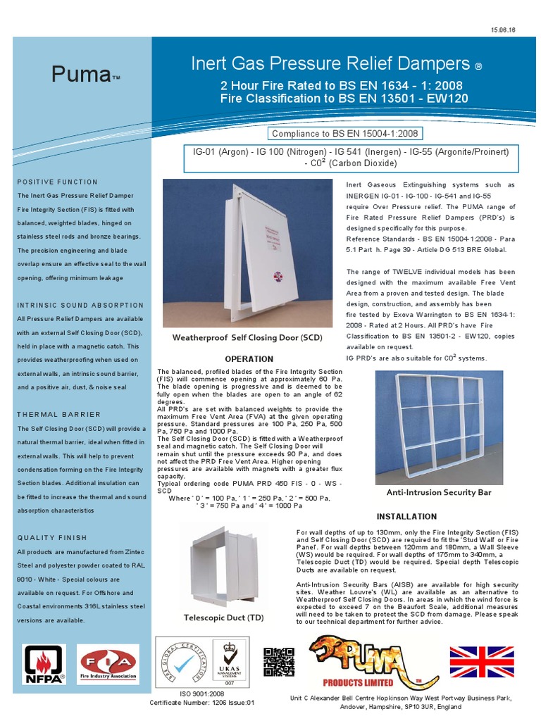 Inert Gas PRD Leaflet | PDF | Carbon Dioxide | Wall