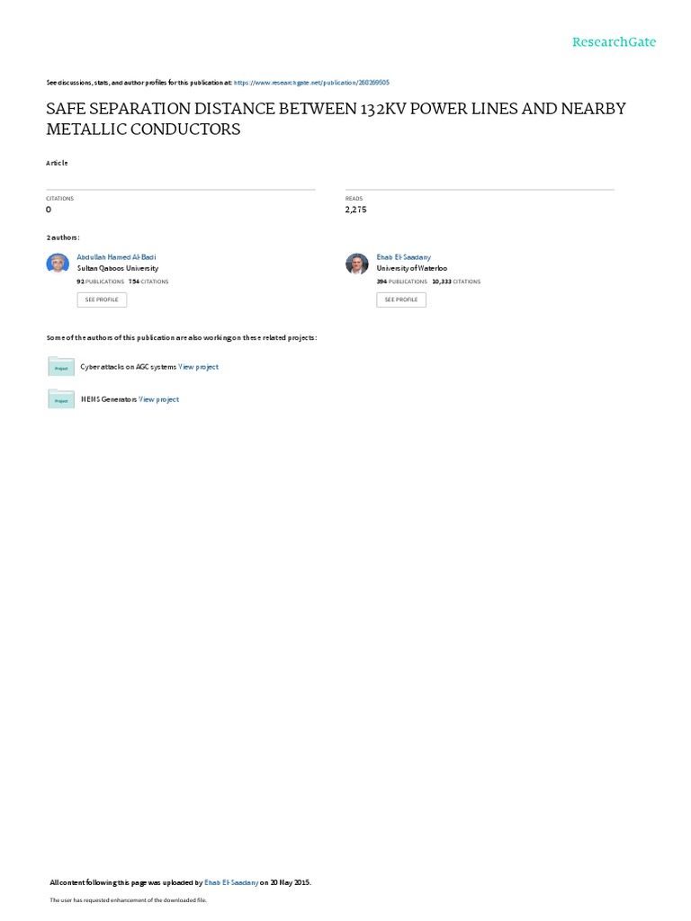 Safe Separation Distance Between 132kv Power Lines | PDF | Electric ...