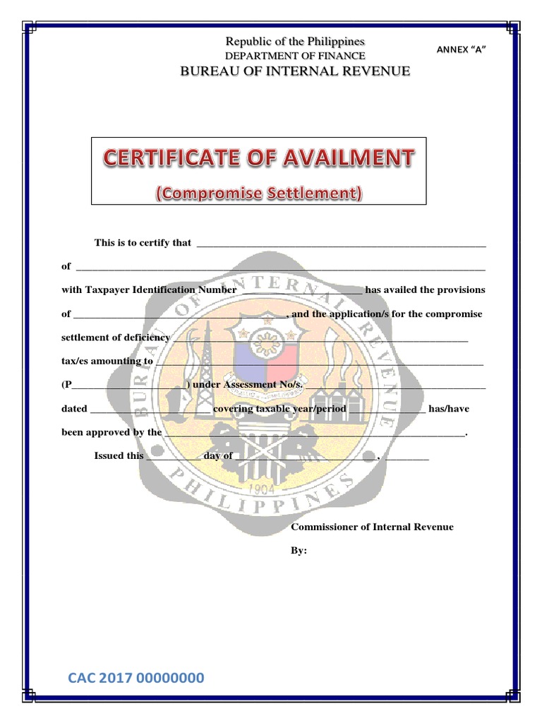 Bureau of Internal Revenue: Republic of The Philippines | PDF
