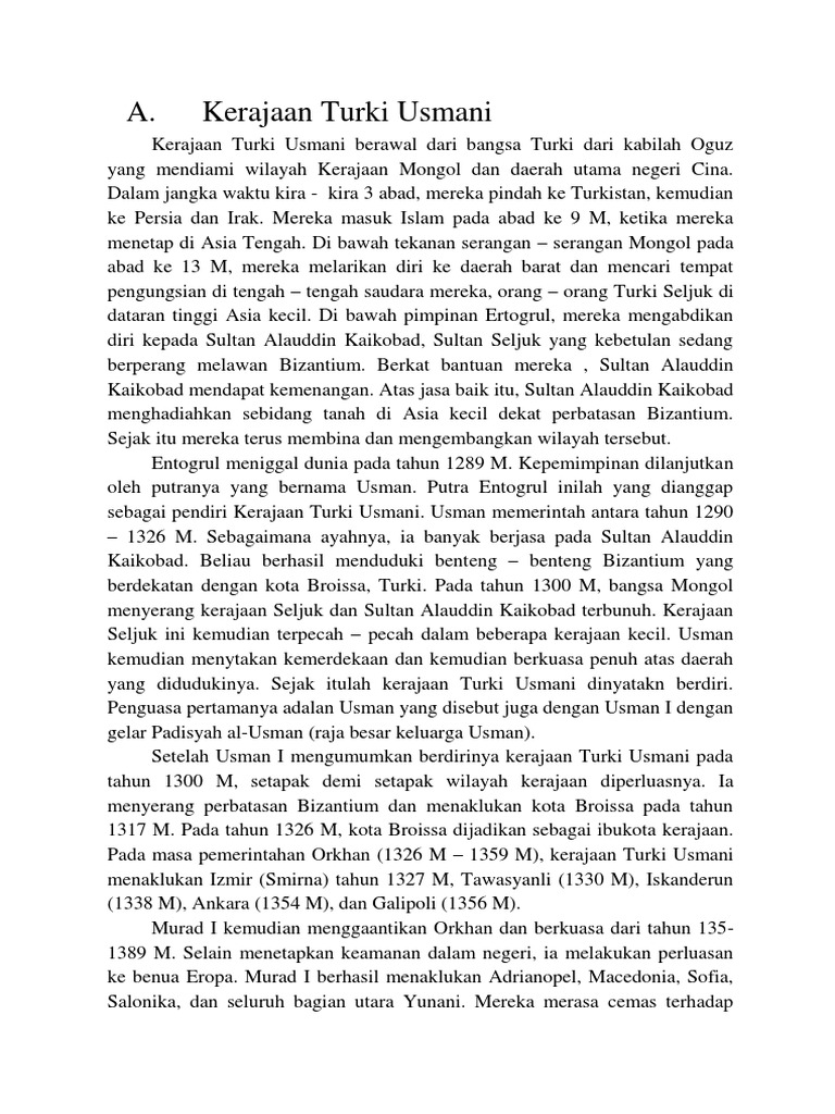 Kerajaan Turki Usmani | PDF
