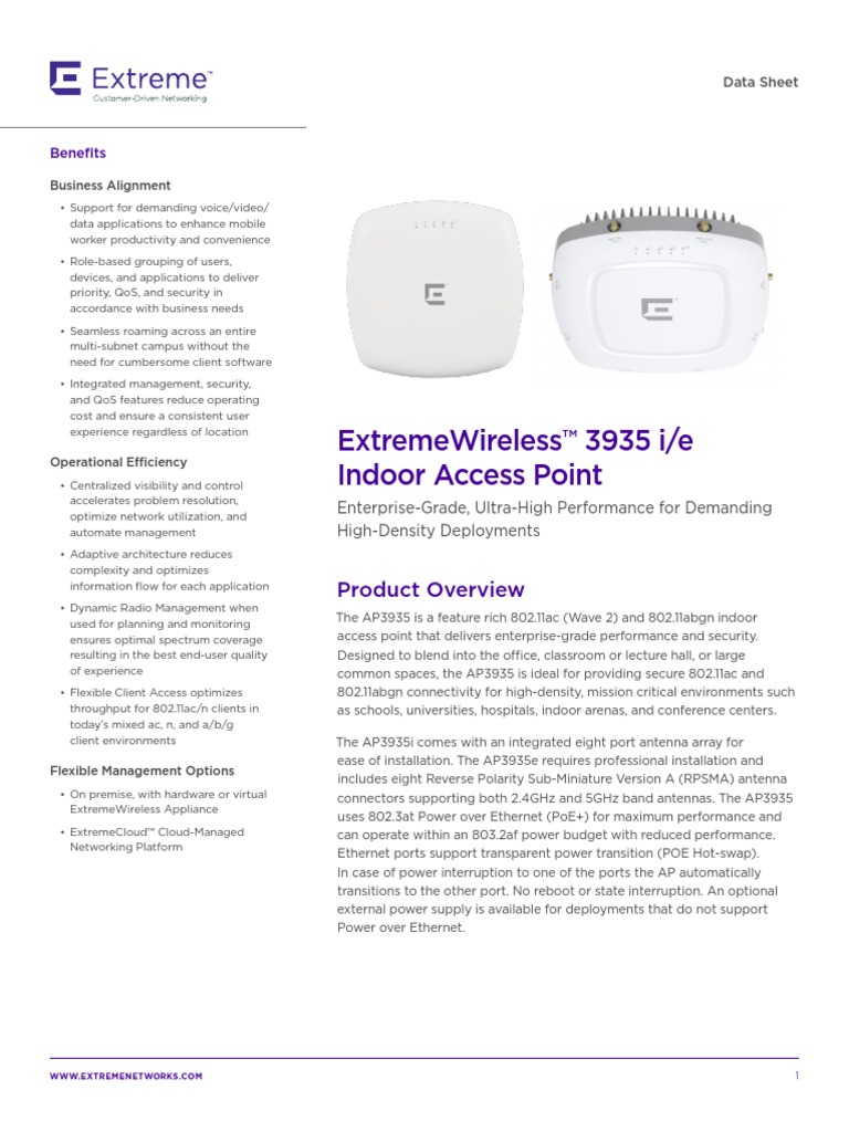 Extreme AP | PDF | Ieee 802.11 | Radio Technology