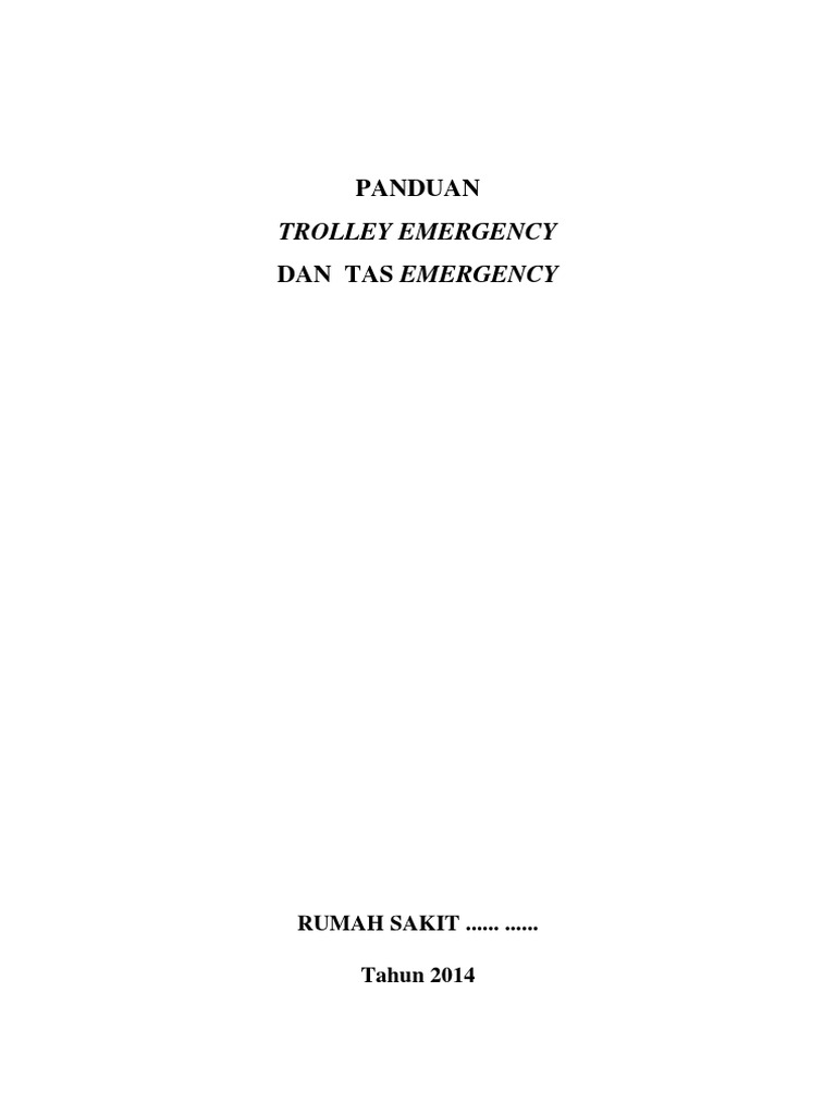 Panduan Trolley Emergency Dan Tas Emergency 14 Jun 14 | PDF