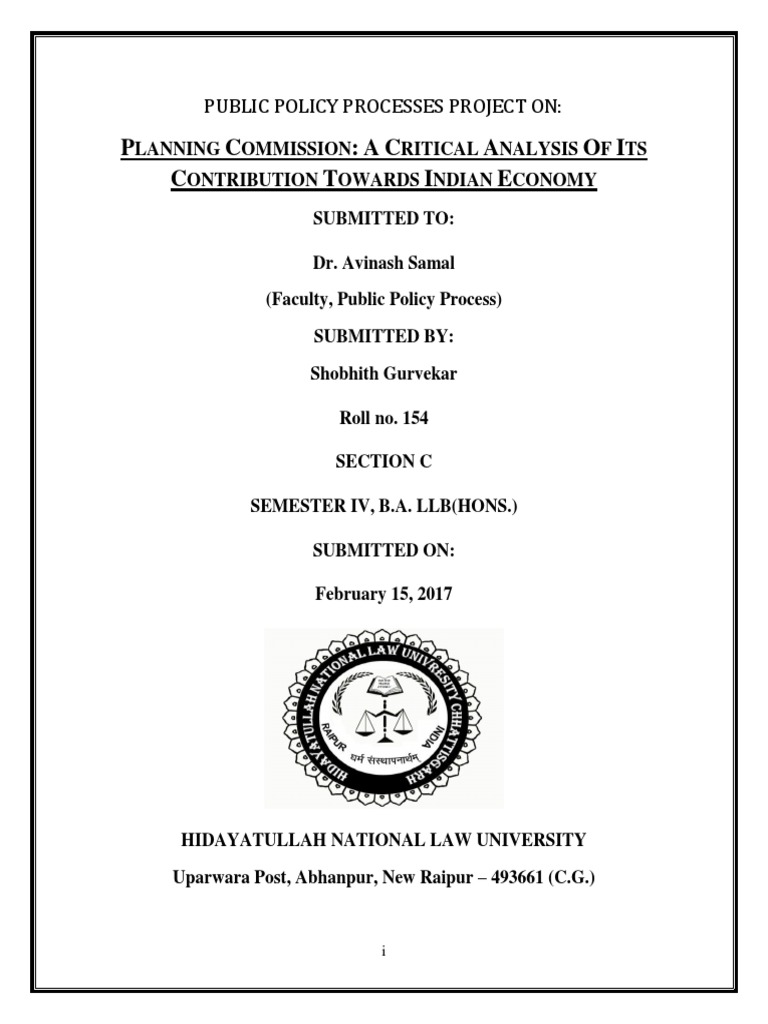 Shobhith Gurvekar - Sem VI - 154 - Public Policy Process | PDF | Behavior Modification