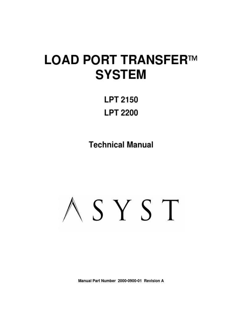 Asyst LPT 2200 | PDF | Servomechanism | Switch