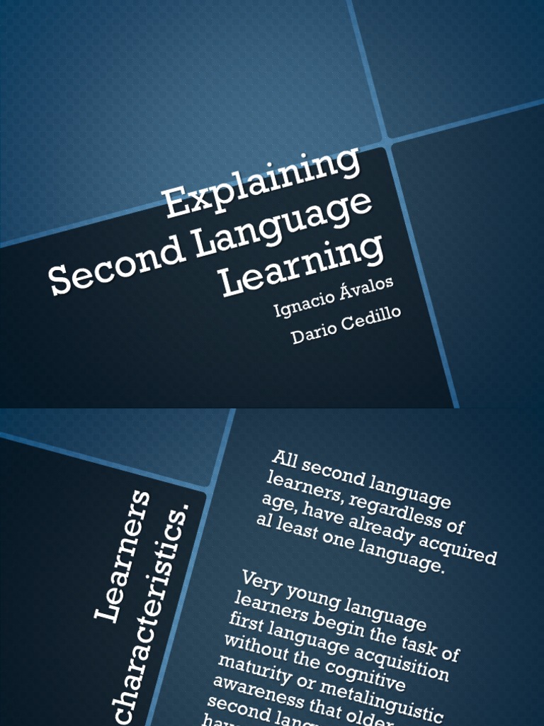 Explaining Second Language Learning | PDF | Language Acquisition | Second Language Acquisition